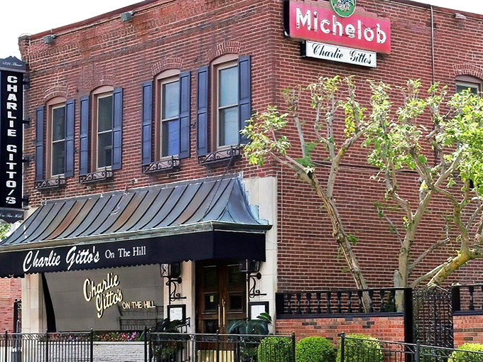 The unassuming brick exterior of Charlie Gitto's hides culinary treasures within, like finding an Italian grandmother secretly running a Michelin-worthy kitchen.