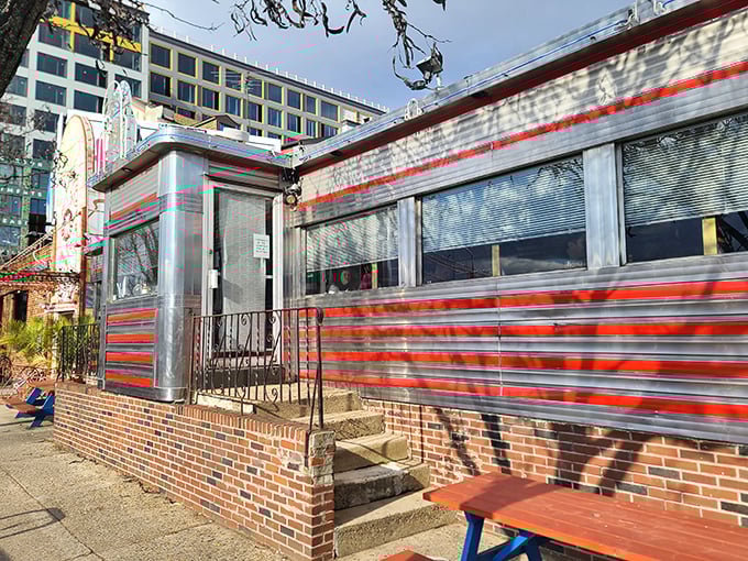 Classic Americana meets urban Philadelphia in this perfectly preserved diner car, where every detail whispers stories of decades past while promising new memories.