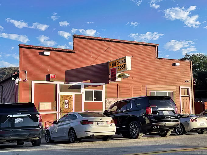 From the road, this unassuming red building might not scream "legendary steakhouse," but California carnivores know better—it's what's inside that counts.
