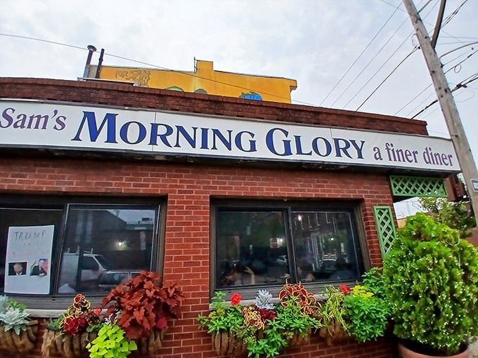 Sam's Morning Glory proudly wears its "finer diner" tagline, with colorful flower boxes that seem to say, "Yes, we care about the details – just wait till you taste the food."