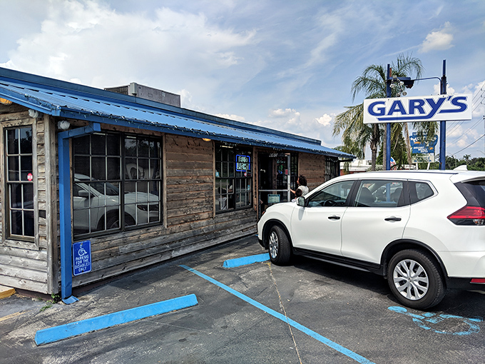 Another angle reveals Gary's humble exterior—proof that the best seafood joints often prioritize what's on your plate over architectural flourishes.