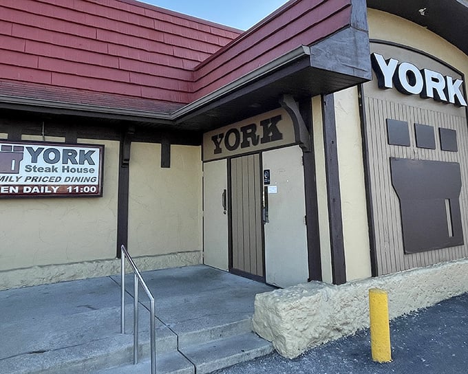 The unassuming exterior of York Steak House stands as a time capsule in Columbus, promising carnivorous delights that have satisfied locals for decades.