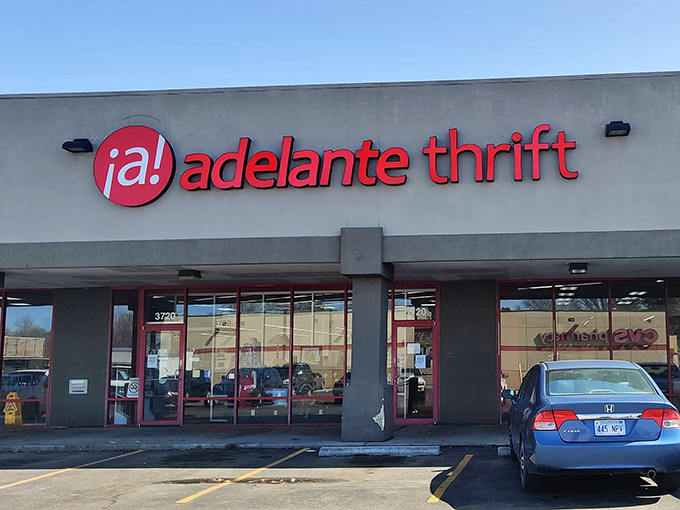 A modern storefront with accessibility in mind – because everyone deserves the thrill of finding that perfect $4 vintage jacket.