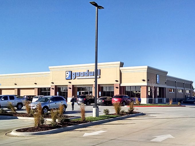 The iconic blue smile logo welcomes bargain hunters to this Springfield treasure trove, where one person's castoffs become another's prized possessions.