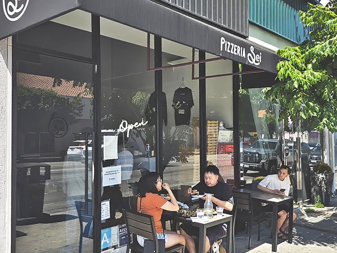 A sleek, minimalist façade that whispers rather than shouts—exactly how the truly confident establishments announce themselves in LA.