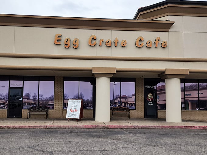 The unassuming exterior of Egg Crate Cafe proves once again that breakfast brilliance often hides in plain sight, waiting for hungry explorers to discover its magic.