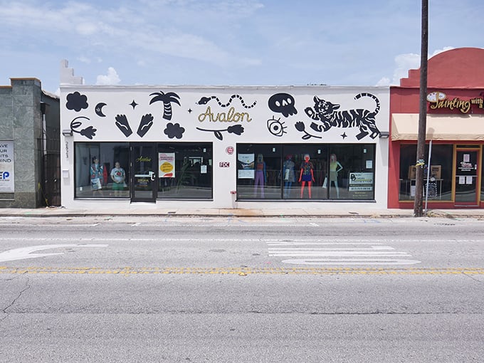 That playful mural with the striped tiger isn't just decoration – it's your first hint that this isn't ordinary thrift shopping.