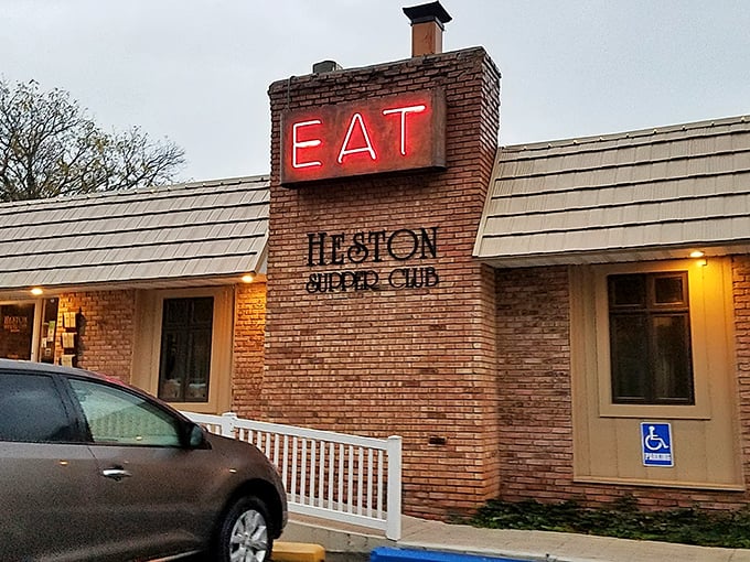 That glowing pink "EAT" sign isn't just a suggestion – it's practically a command you'll be thrilled to follow.