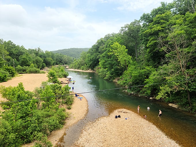 Nature's perfect swimming pool awaits at Big Creek, where smooth pebble beaches and crystal-clear waters create Missouri's version of a Caribbean getaway—minus the airfare and coconut drinks.