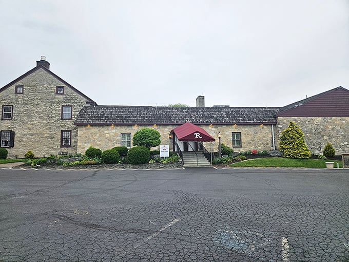 Stone walls that have witnessed thousands of hungry pilgrims. The Bird-in-Hand's exterior promises Pennsylvania Dutch comfort before you even reach for the door handle.