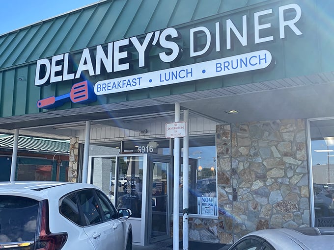 The iconic teal roof of Delaney's Diner stands out like a breakfast beacon in Westerville, promising morning salvation for the hungry and caffeine-deprived.