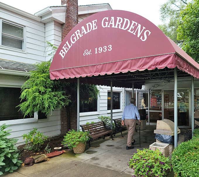 The burgundy awning beckons like an old friend, promising comfort food that's stood the test of time since FDR was in office.