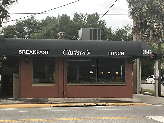 The unassuming exterior of Christo's Café proves once again that the best breakfast joints don't need fancy facades—just the promise of exceptional food inside.
