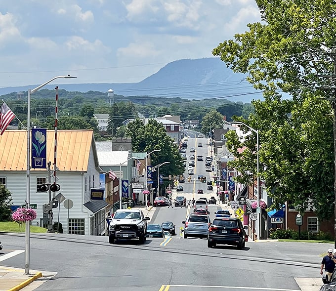 Main Street magic unfolds where mountain views meet small-town charm in perfect harmony.