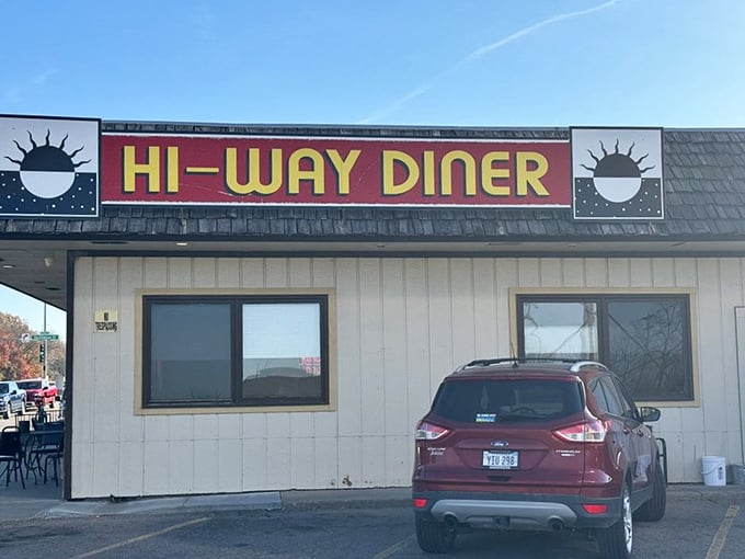 From another angle, the diner's humble exterior belies the culinary treasures within. Like finding a $20 bill in old jeans—unexpected joy awaits.