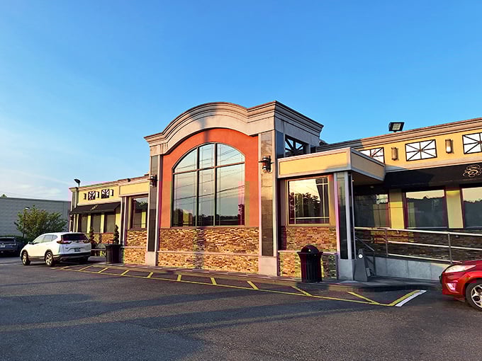 The gleaming facade of Stateline Diner catches the golden hour sun like it's auditioning for a Hopper painting with better food options.