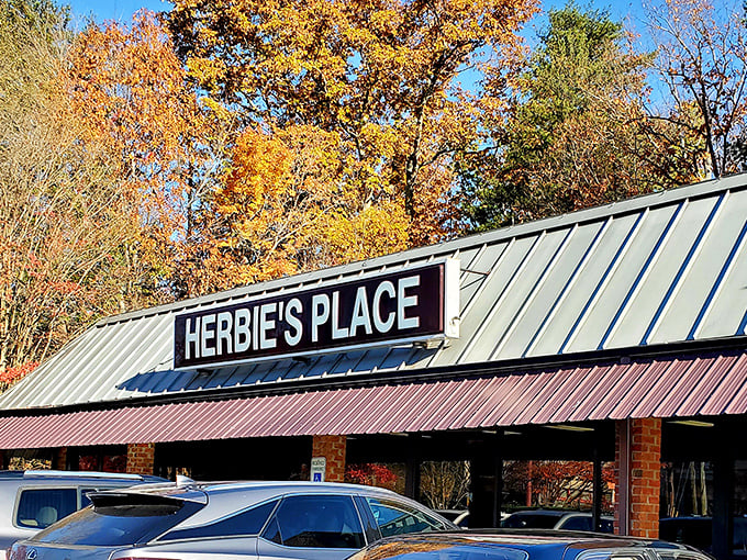 Nestled under a canopy of autumn leaves, Herbie's Place stands as a beacon of breakfast hope for hungry Greensboro locals seeking morning salvation.
