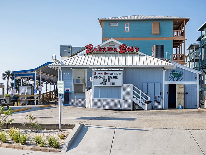 That cheerful blue exterior isn't just a building—it's a beacon calling every seafood lover within a fifty-mile radius to paradise.