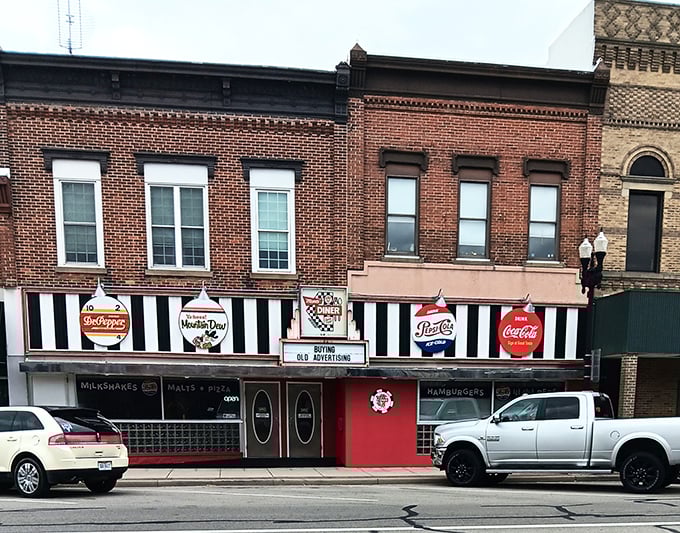 Nestled among Archbold's historic brick buildings, Mom's red doors stand like ruby gates to a wonderland of homemade pies and nostalgic flavors.