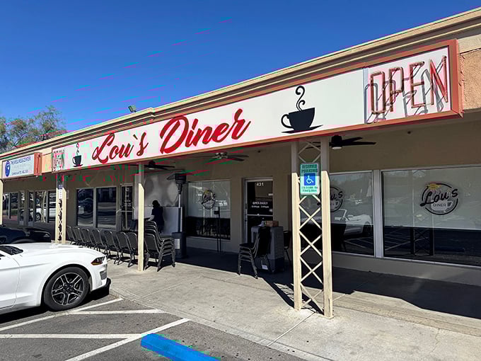 The unassuming storefront might not scream "culinary destination," but locals know this modest exterior hides breakfast treasures worth their weight in casino chips.