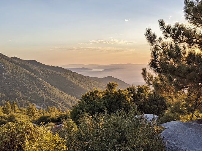 Golden hour at Indian Vista transforms mountains into waves of amber light, making you forget every traffic jam you survived to get here.