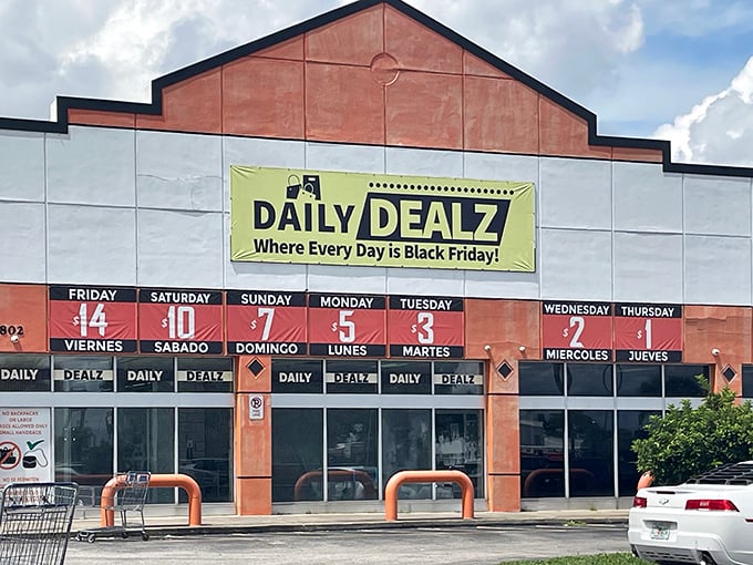 That cheerful yellow banner isn't lying – walking through these doors really does feel like holiday shopping minus the stress.