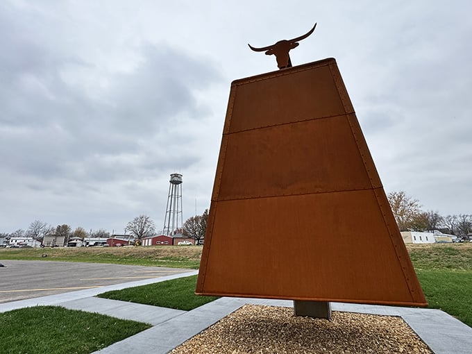 The World's Largest Cowbell standing proud in Belle, Missouri—because sometimes bigger really is better.