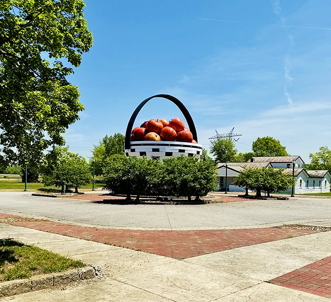 Ohio’s giant fruit basket towers above the skyline — a sweet reminder that the Buckeye State doesn’t do anything halfway.