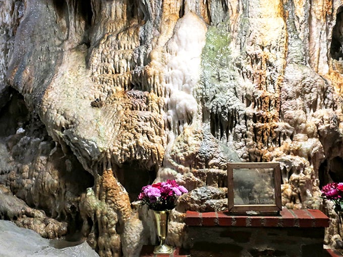 Nature's own art gallery on display at Lost River Caverns, where these dramatic limestone formations have been patiently crafting their masterpieces for millennia.