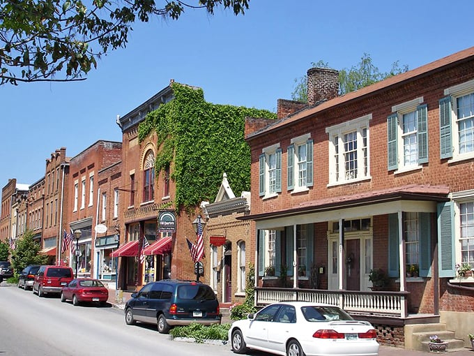 Main Street magic! Jonesborough's historic brick facades and colorful awnings create a scene straight out of a Norman Rockwell painting, minus the exorbitant art auction prices.