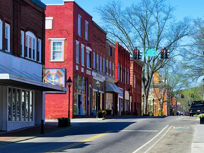 Brick facades and blue skies create the perfect small-town tableau in Rogersville, where history isn't just preserved—it's lived in daily.