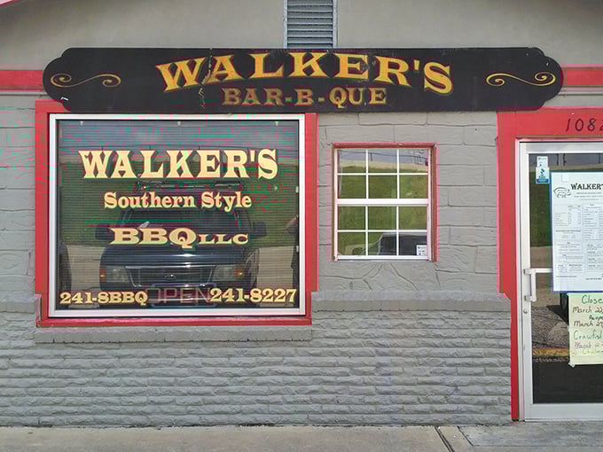 The unassuming exterior of Walker's BBQ might not stop traffic, but the heavenly smoke signals coming from inside definitely should. Southern-style BBQ that means business.