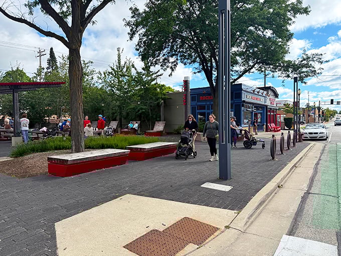 The bustling sidewalk outside Rocket Baby Bakery, where locals know that standing in line isn't waiting—it's anticipation in its purest form.