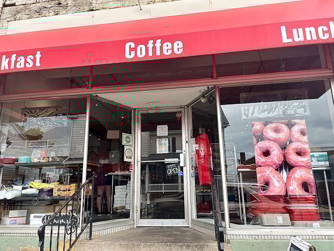 The bright red awnings of Mamie's Café & Bakery beckon like a lighthouse for hungry travelers. This unassuming storefront in Martinsburg hides culinary treasures that locals have cherished for years.