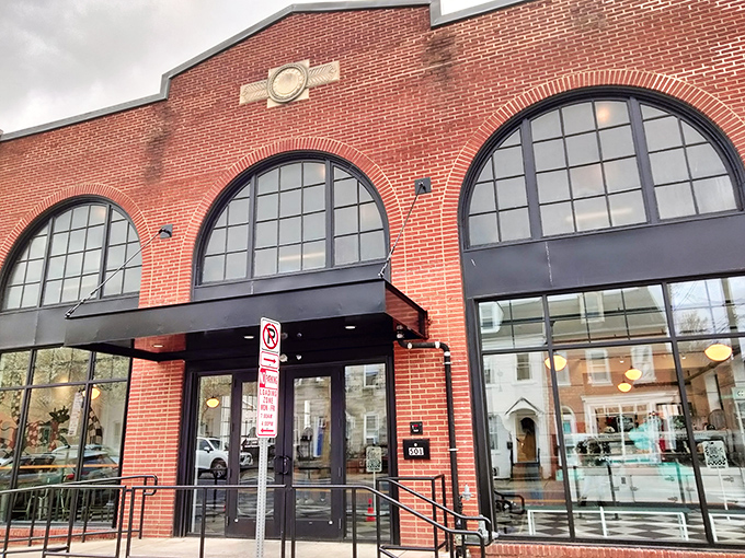 The historic brick façade with grand arched windows isn't just inviting—it's practically whispering "come in and eat something life-changing" to Lancaster passersby.