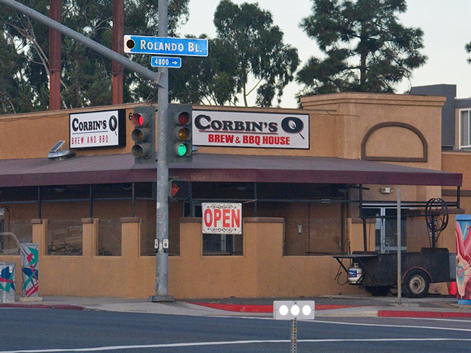 The unassuming exterior hides some of the best barbecue in San Diego – your new favorite secret spot.