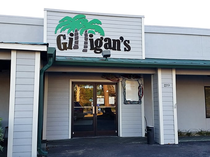 The unassuming exterior of Gilligan's hides culinary treasures within, like finding a pearl in an oyster—no fancy frills, just seafood thrills.