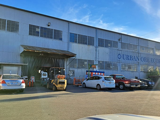 The unassuming exterior of Urban Ore belies the wonderland within—like finding the wardrobe to Narnia in an industrial park.