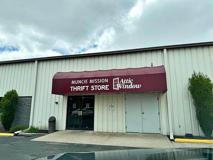 Behind this unassuming burgundy awning lies a treasure trove where bargain hunters find joy and purpose with every purchase.