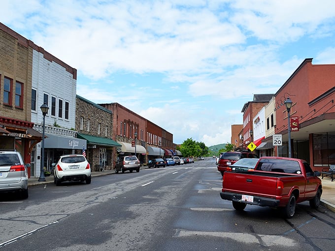 Franklin's Main Street looks like it was designed by someone who actually understands what "charming" means – brick buildings, mountain views, and not a parking meter in sight.