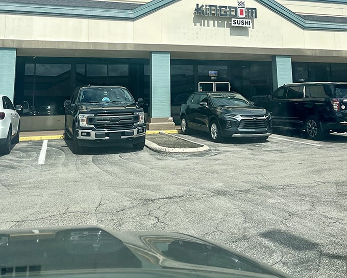 Kingdom Sushi's modest exterior hides culinary treasures within – like finding a diamond in a strip mall setting.