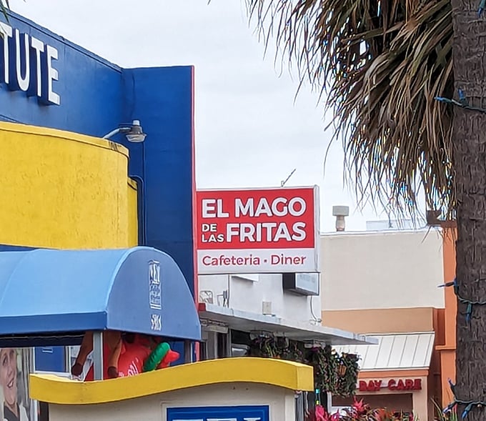 The unassuming storefront of El Mago De Las Fritas stands like a culinary lighthouse in Miami, promising Cuban flavor magic behind those modest doors.