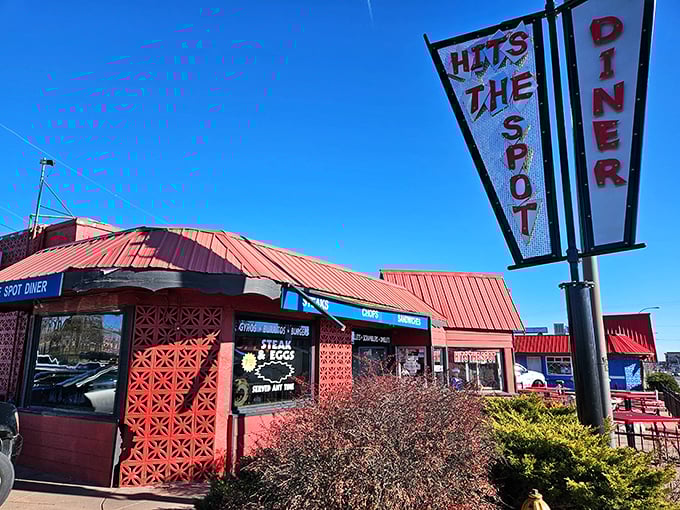 That iconic red roof and vintage sign aren't just decoration—they're a time machine to when breakfast was king and nobody counted calories before noon.
