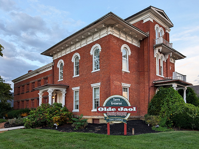 The imposing red brick exterior isn't keeping anyone prisoner these days—unless you count being happily captivated by comfort food and historic charm.