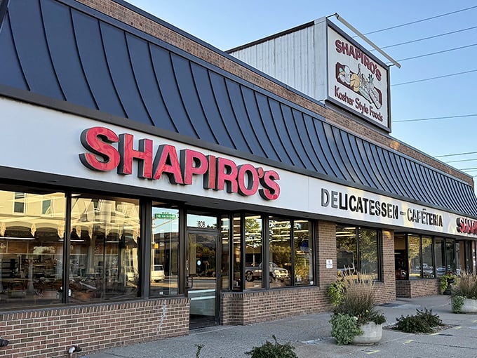 The iconic red lettering of Shapiro's stands as a beacon of hope for the sandwich-deprived masses of Indianapolis.