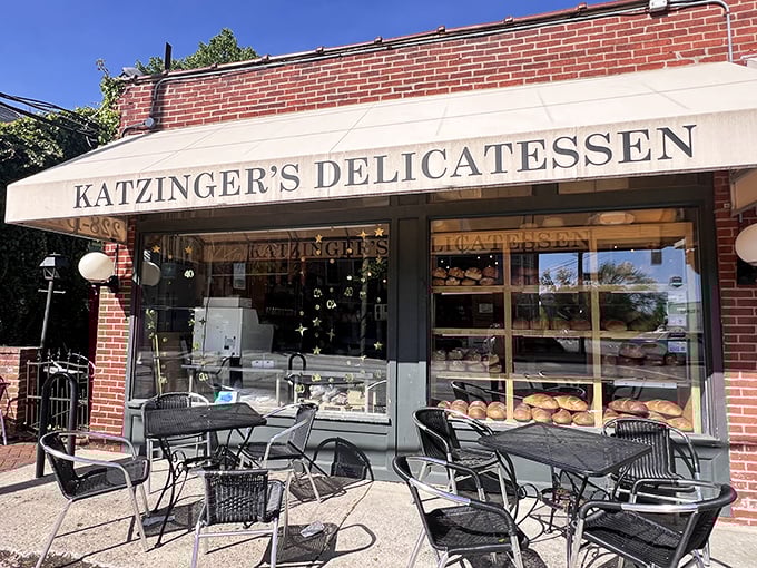 The classic storefront beckons with promises of deli perfection, where German Village charm meets Jewish delicatessen tradition beautifully.