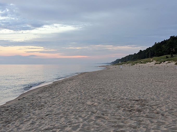 The meeting of sand and sky at Olive Shores creates a palette that would make Bob Ross reach for his happy little brushes.