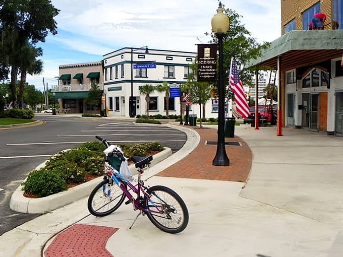 Downtown Sebring welcomes cyclists with its charming brick-paved streets and historic architecture. Small-town Florida at its most inviting.