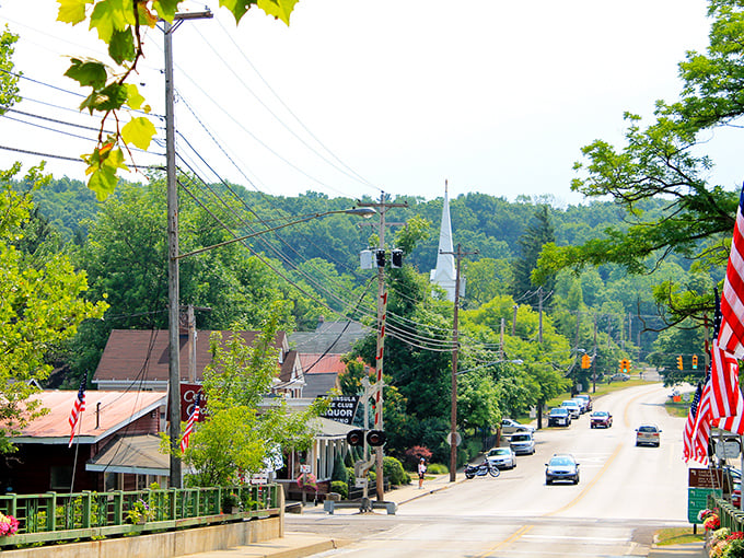 Main Street Peninsula looks like it was plucked from a Norman Rockwell painting, complete with that iconic church steeple piercing the verdant backdrop.