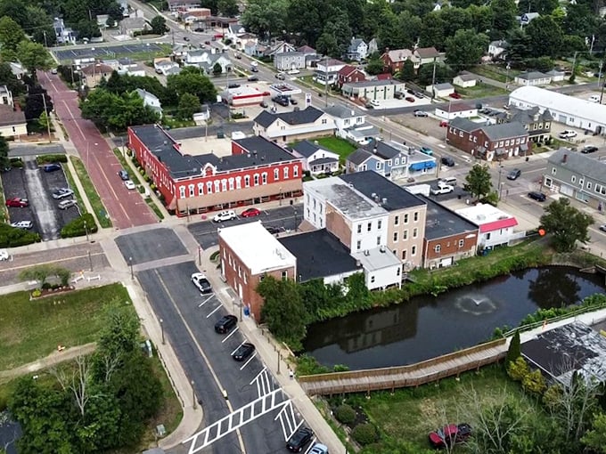 Those aerial views never lie—this is pure small-town America, perfectly preserved and proudly displayed.